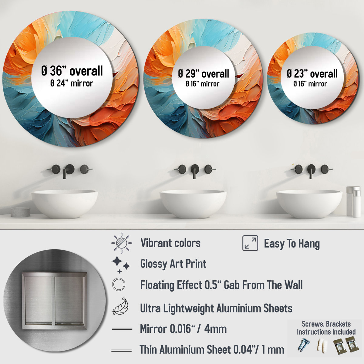 Design Art Teal Orange Bold Abstract Flow Collage I - Abstract Collages ...