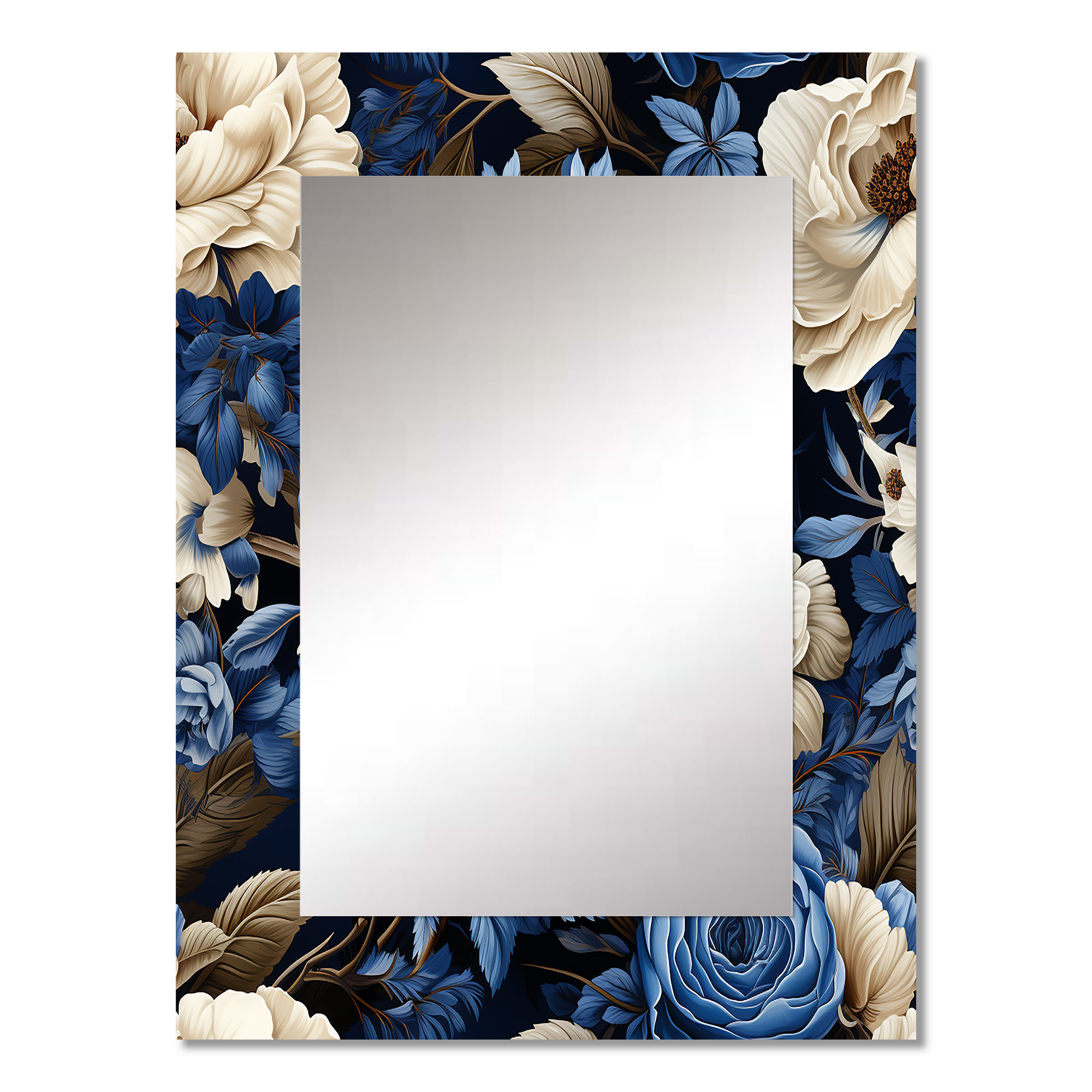 Fleur De Lis Living Huang Cobalt Blue Renaissance Roses Victorian ...