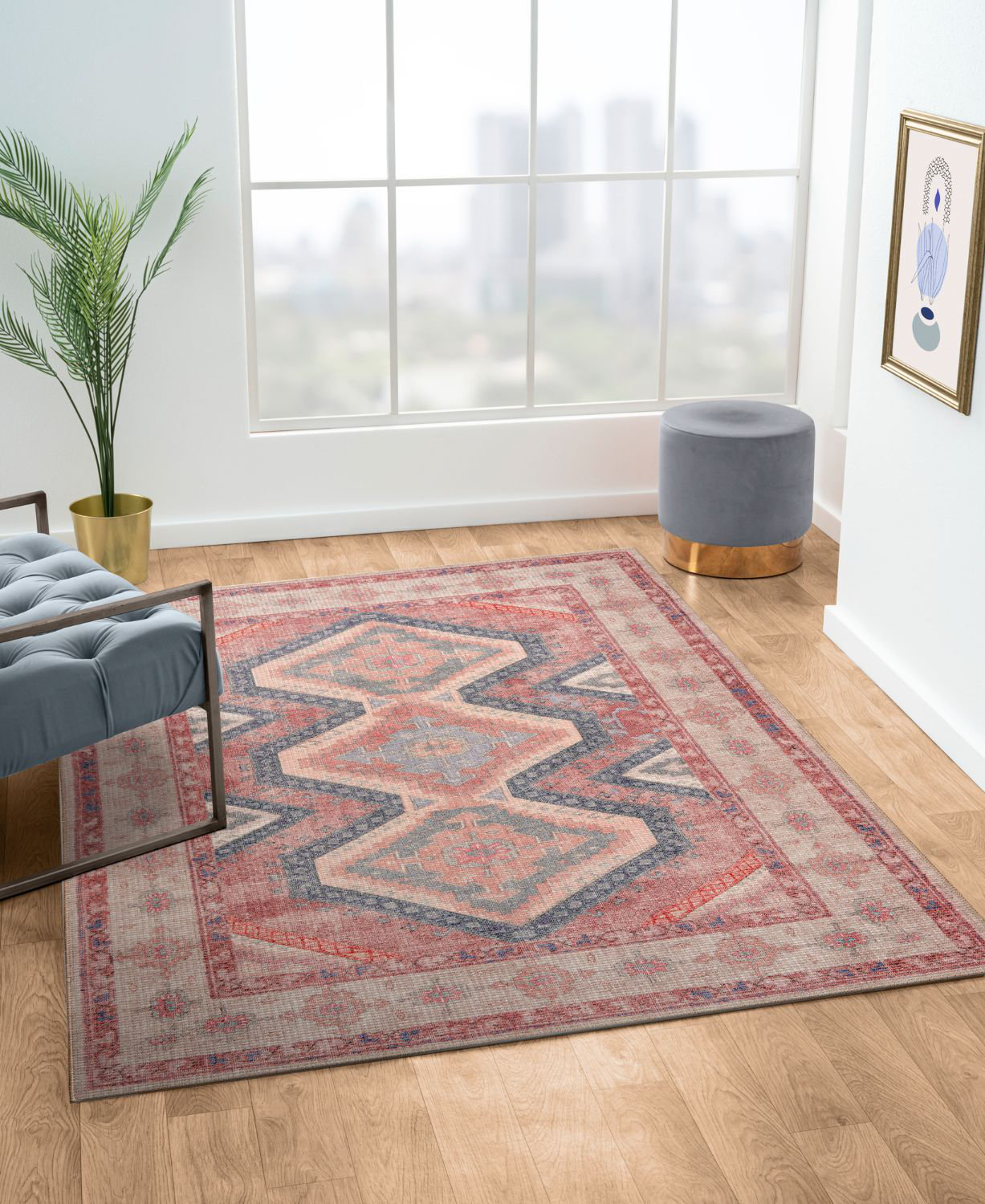 Langley Street® Linde Machine Washable Southwestern Woven Area Rug in ...