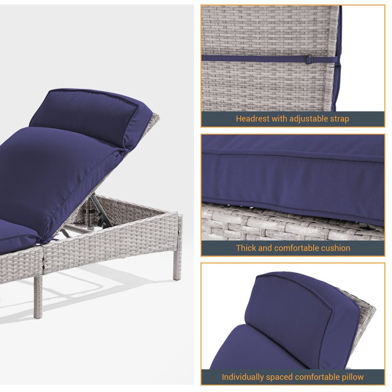 Wade Logan® Bridgetta Outdoor Wicker Chaise Lounge | Wayfair