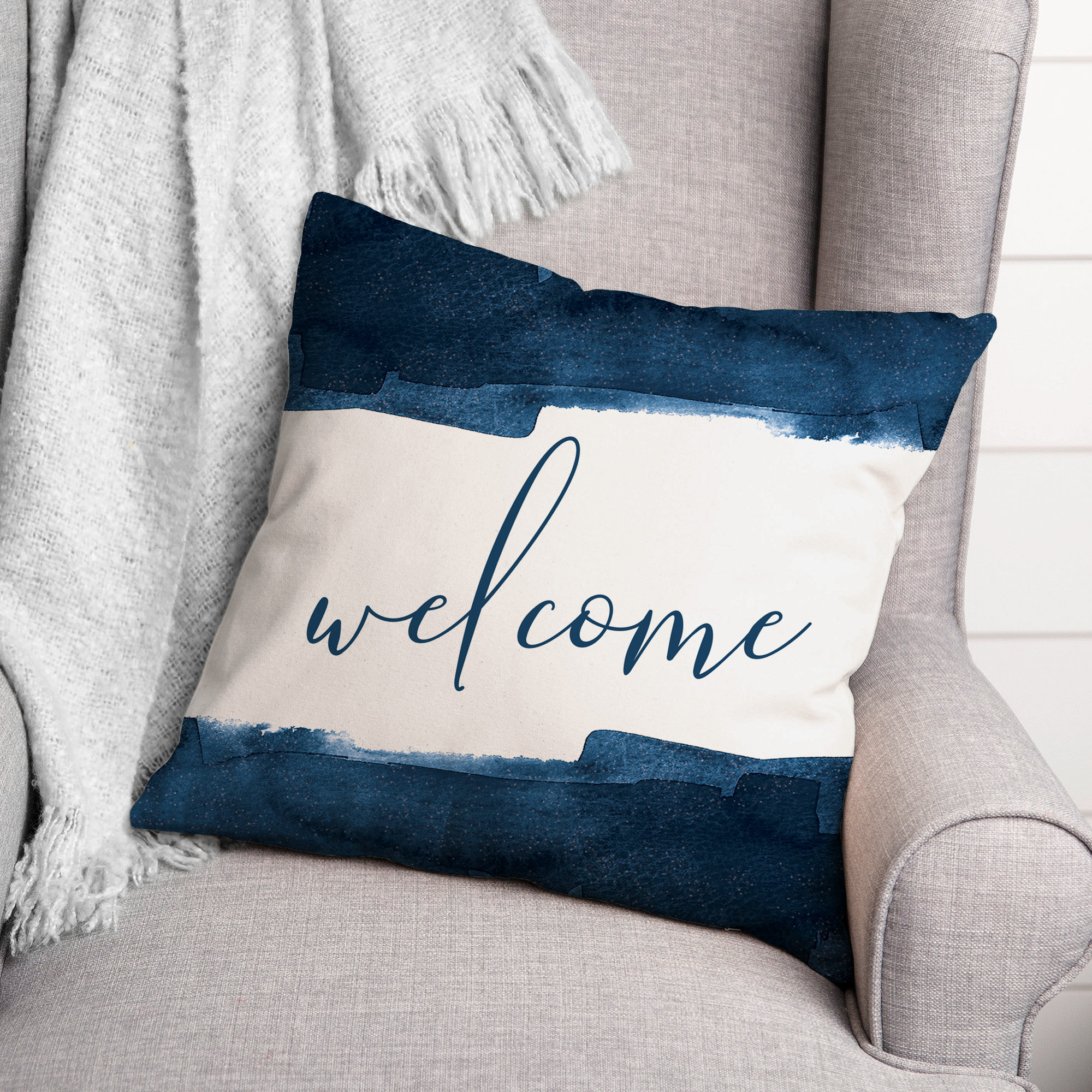 Designs Direct Creative Group Welcome Square Pillow Cover & Insert ...