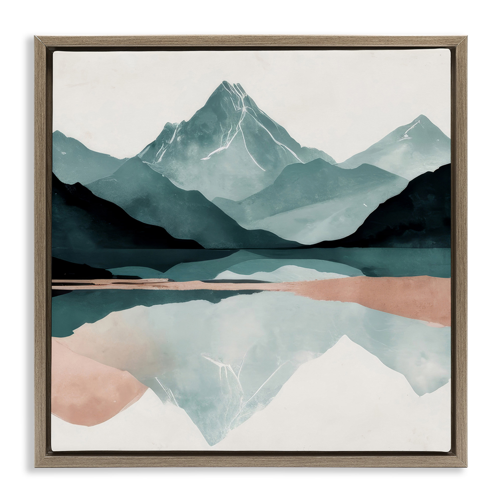 Millwood Pines Reflections of High Peaks Framed Floater Canvas Wall Art ...