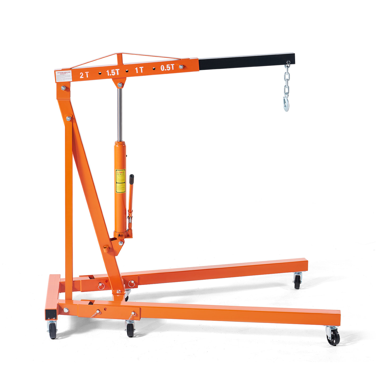 AMERLIFE 2-Tonne Hydraulic Engine-Hoist with 6 Wheels, Foldable Heavy ...