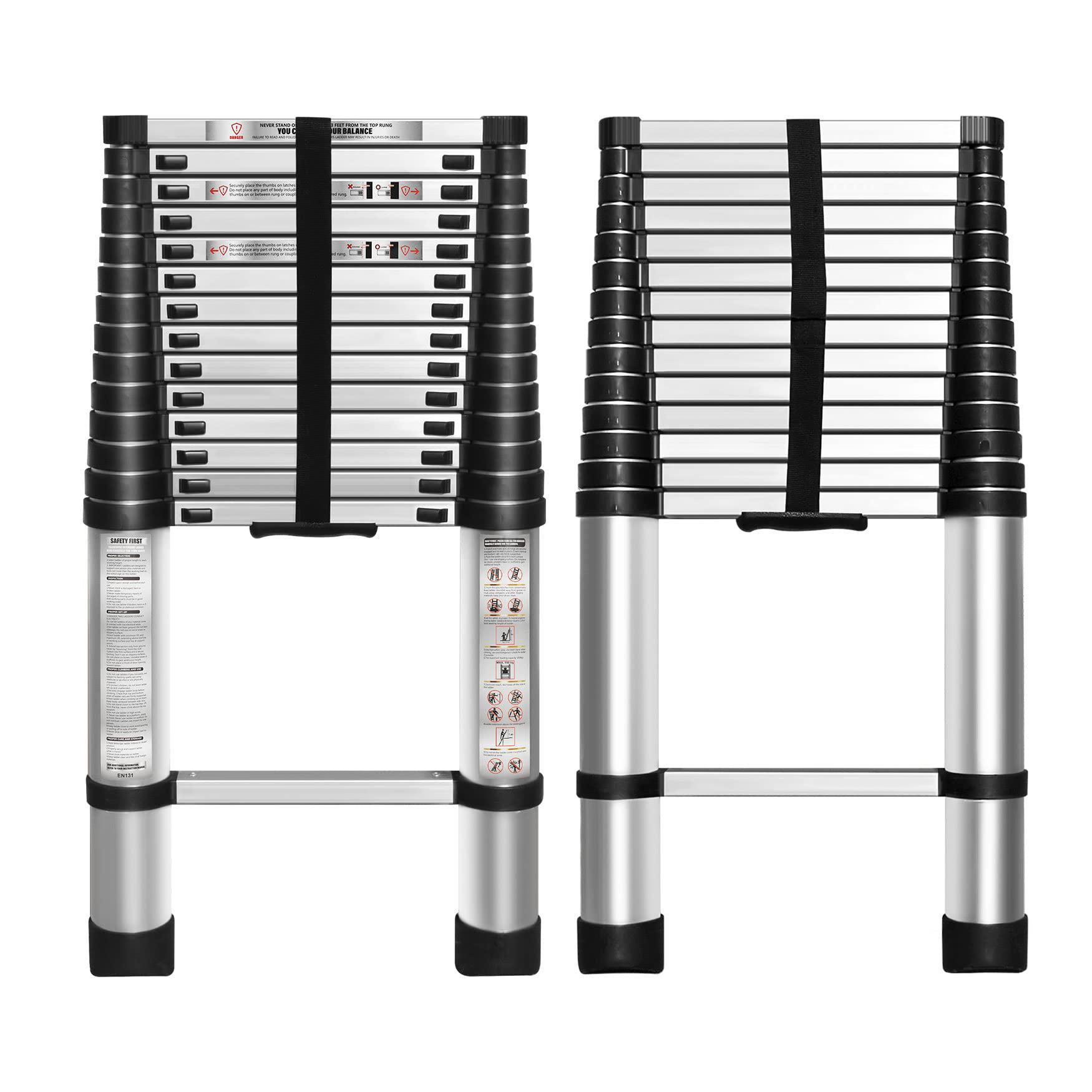 WFX Utility™ 14.5 FT Telescoping Ladder, One Button Retraction Aluminum ...