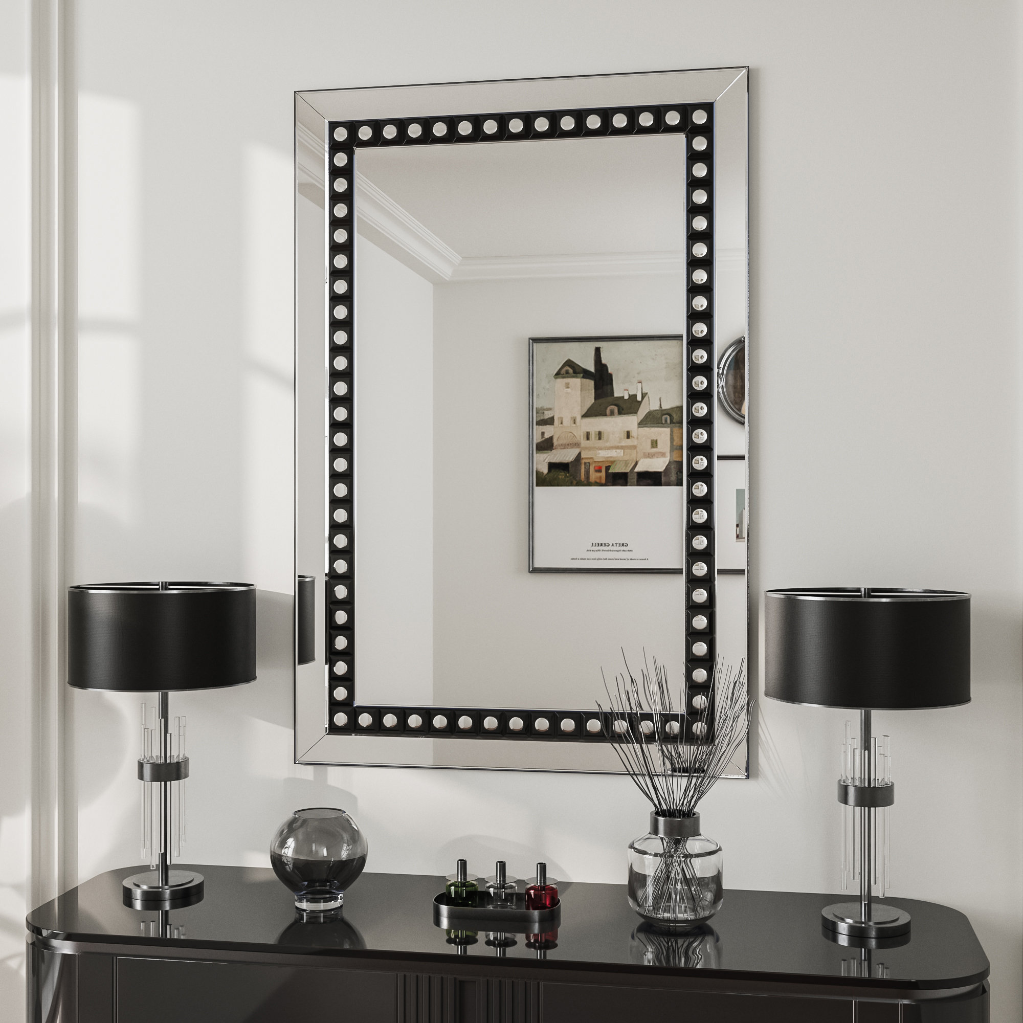 Mercer41 Bradli Rectangle Beveled Decorative Wall Mirror Accent Mirror ...