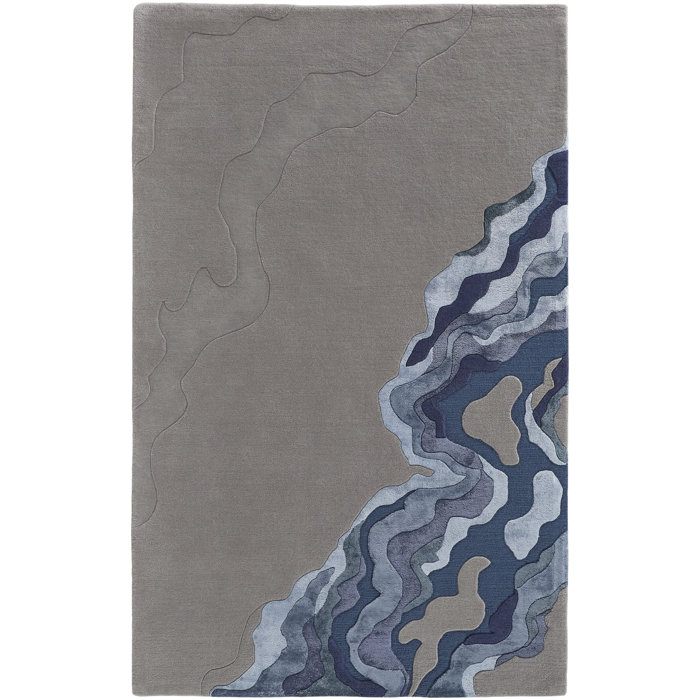 Orren Ellis Hand Tufted Wool Abstract Rug | Wayfair