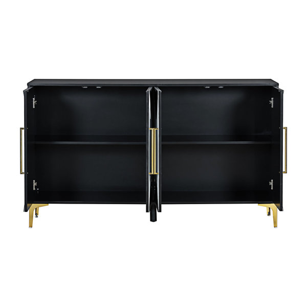 George Oliver Unique Four-Door Cabinet With Two-Tone Triangular Pattern ...