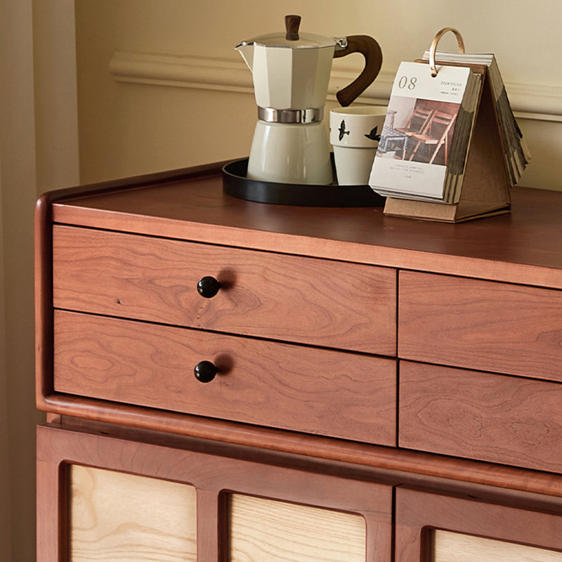 interanest Cherry Wood Storage Cabinet with Four Drawers | Wayfair