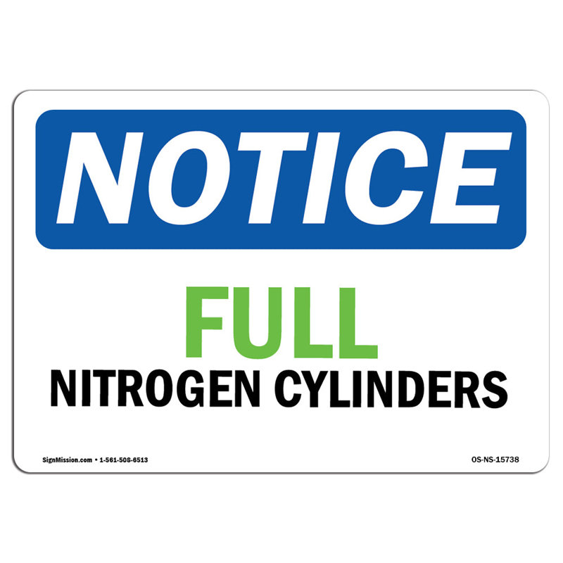 SignMission Full Nitrogen Cylinders Sign | Wayfair
