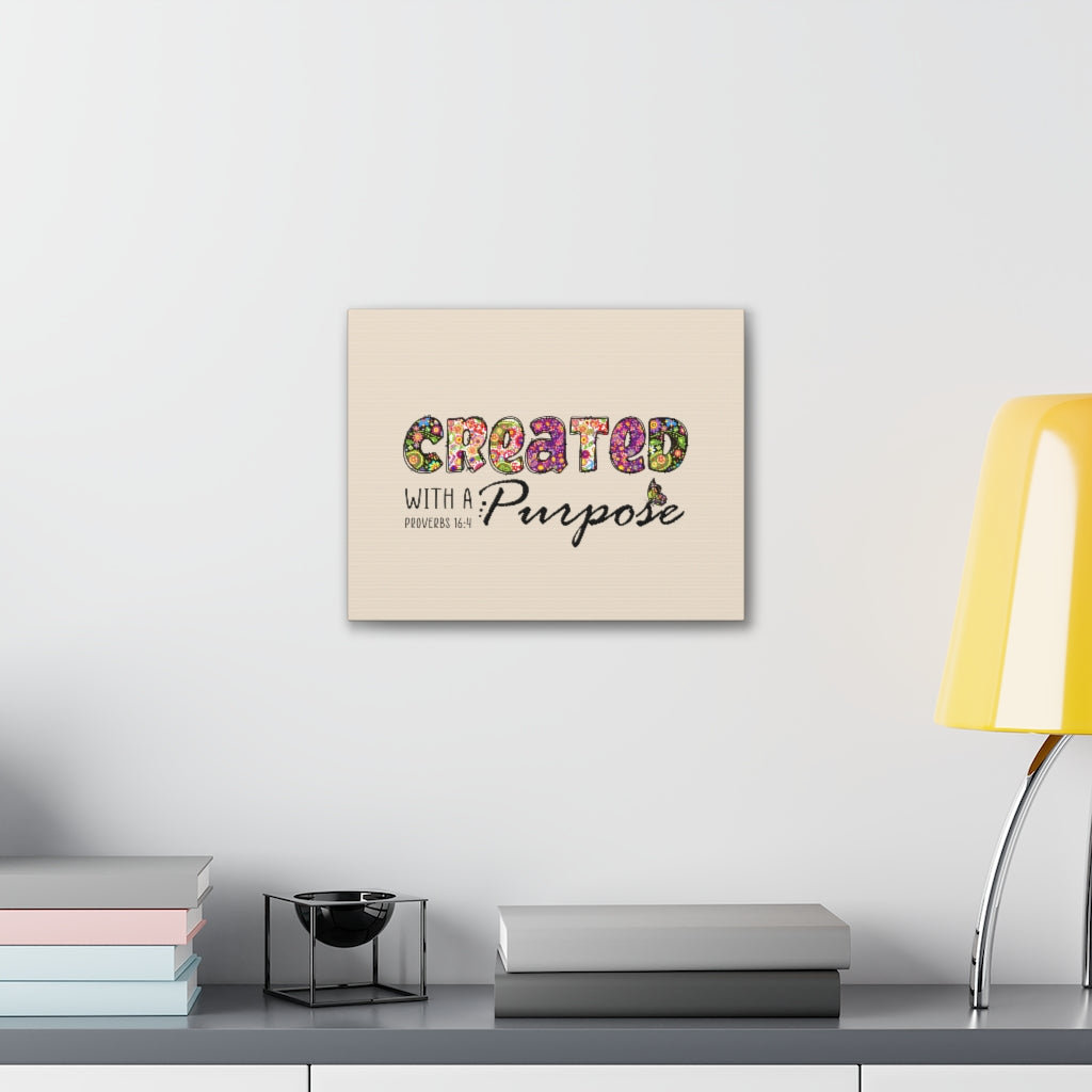 Blue Elephant With a Purpose Proverbs 16:4 - Wrapped Canvas Typography ...