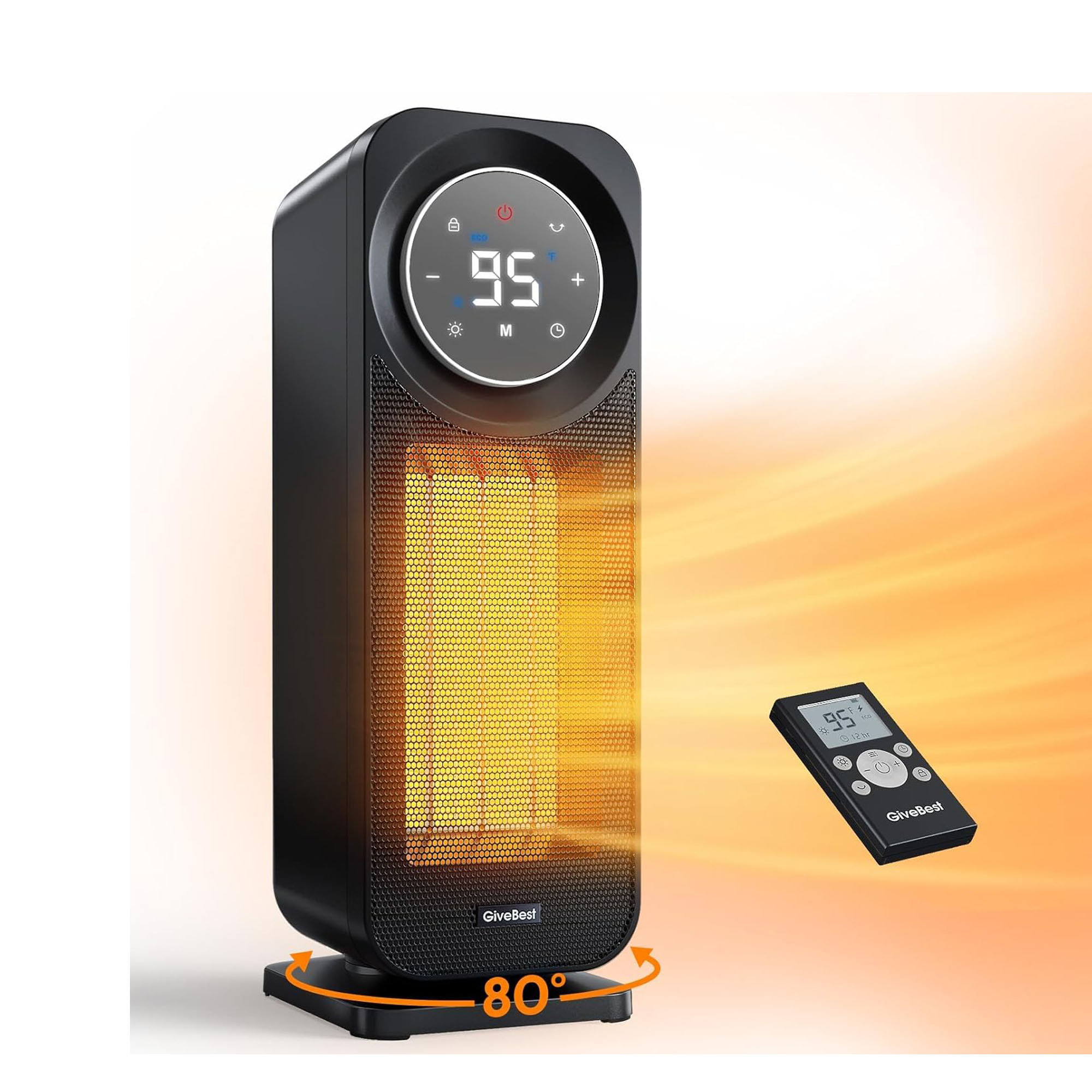 INKEDZ Touch Panel Space Heaters for Indoor Use, 1500W Fast Heating ...