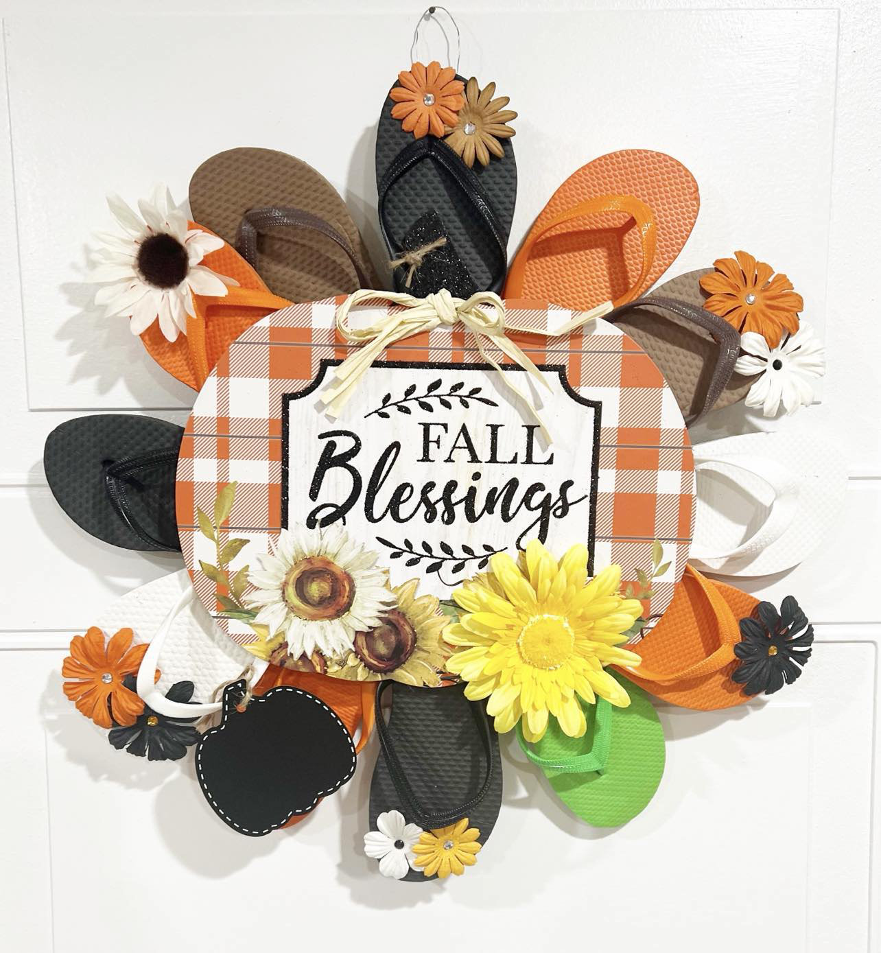 The Holiday Aisle® Fall Blessing Sign Fall Wreath | Wayfair