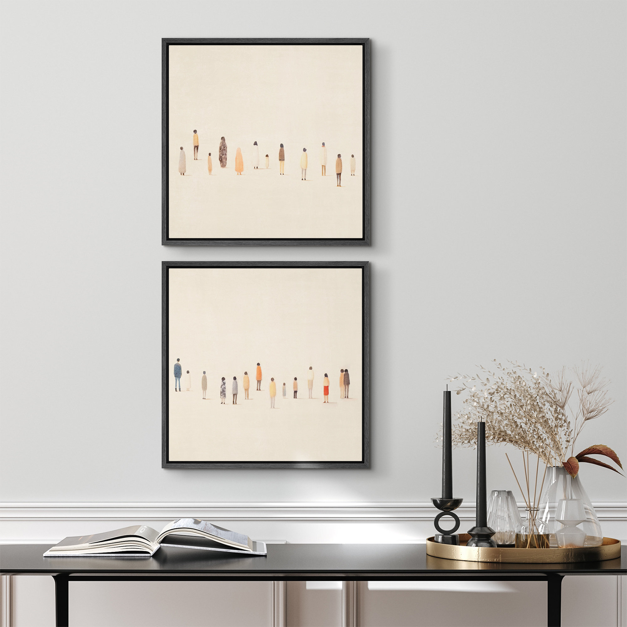 wall26 Standing People Portraits Unique Artwork Framed Canvas Master ...