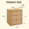 George Oliver 24" Fluted Nightstand With 3 Drawers, Mid Century Modern ...
