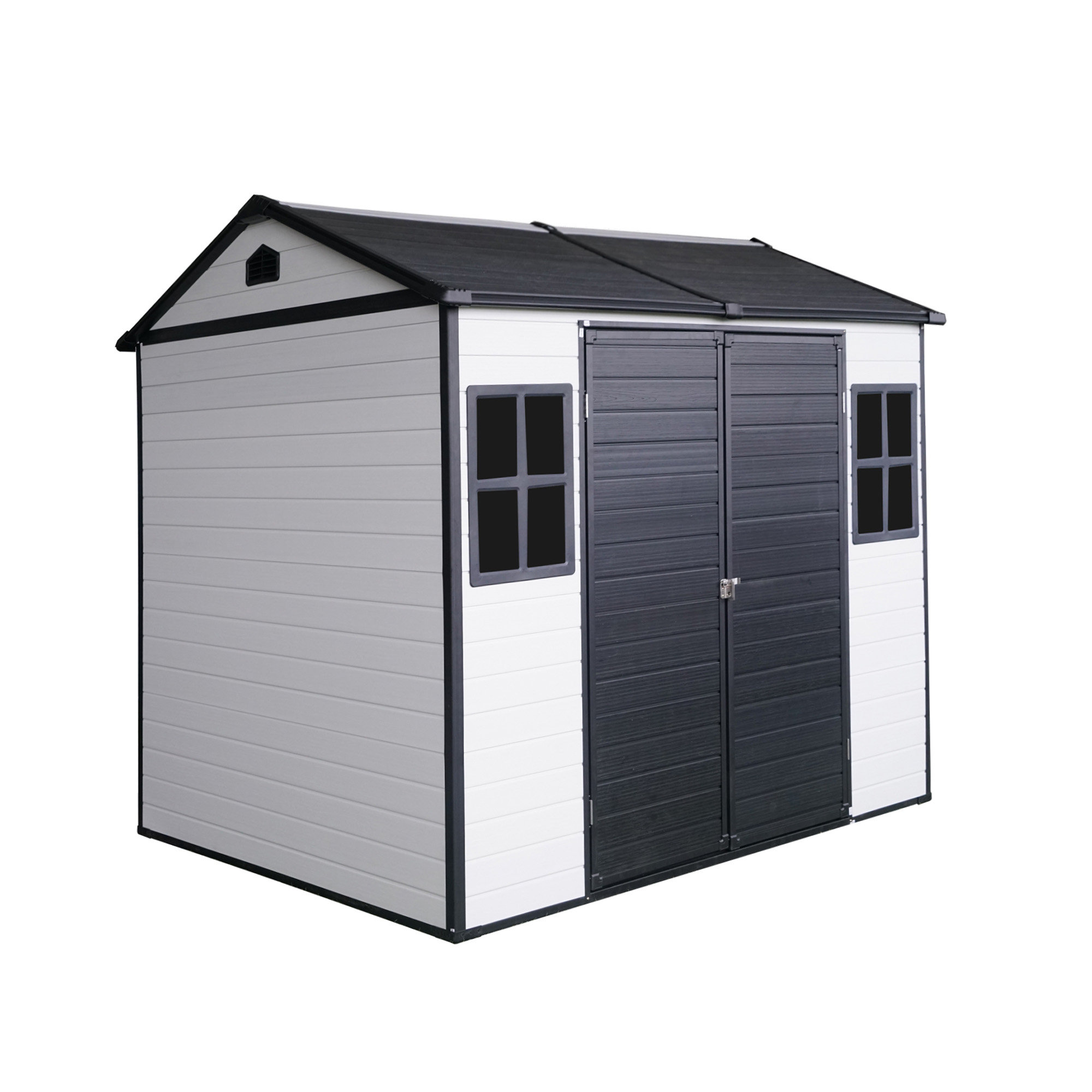 Taroo Clocks 8 X 6 Ft Resin Outdoor Storage Shed Waterproof Shed With ...