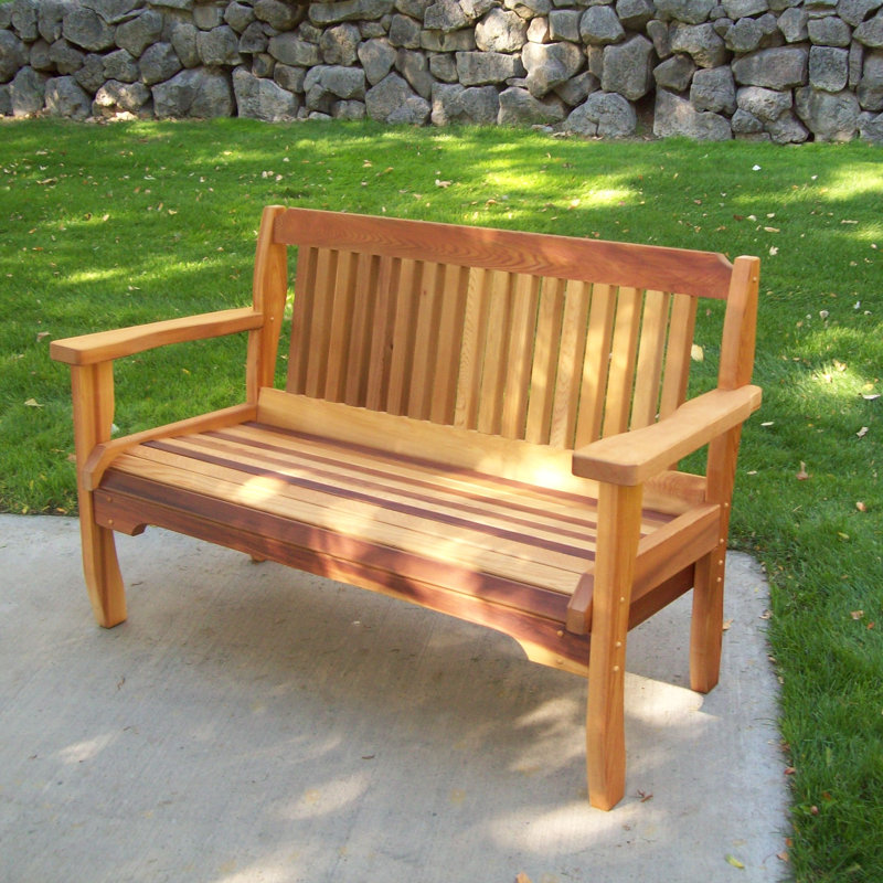 Highland Dunes Carmelita Cedar Outdoor Bench & Reviews | Wayfair