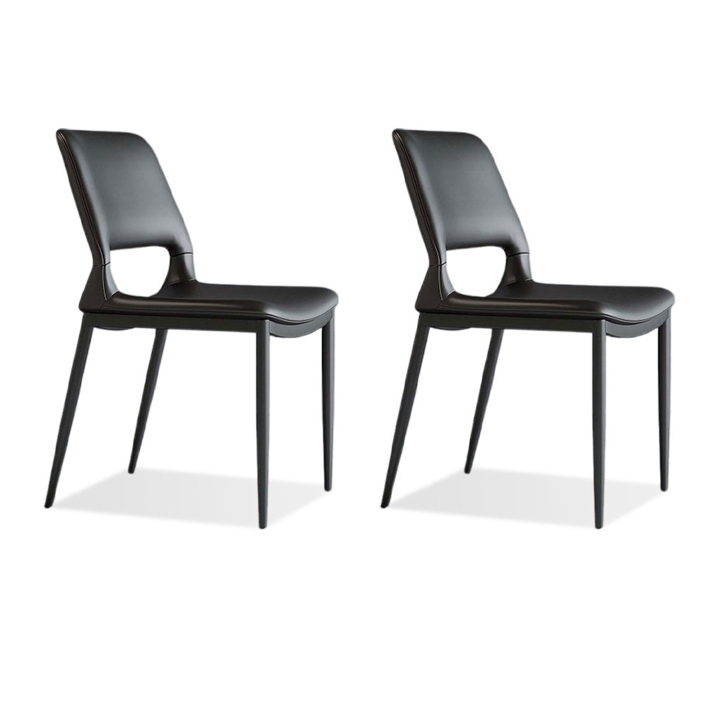 Corrigan Studio® Black Solid back side Chair(Set of 2) | Wayfair