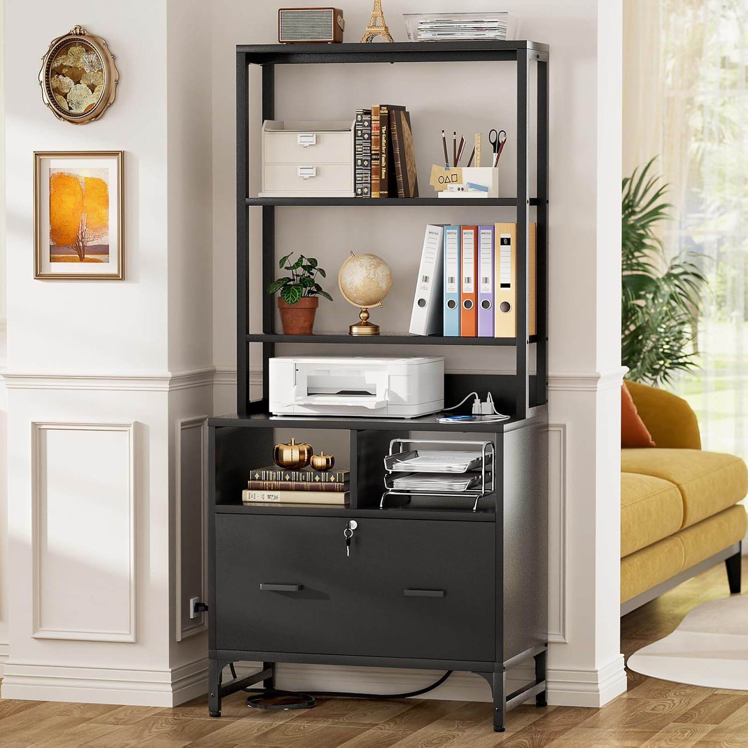 Latitude Run® File Cabinet with Charging Station, Vertical Filing ...