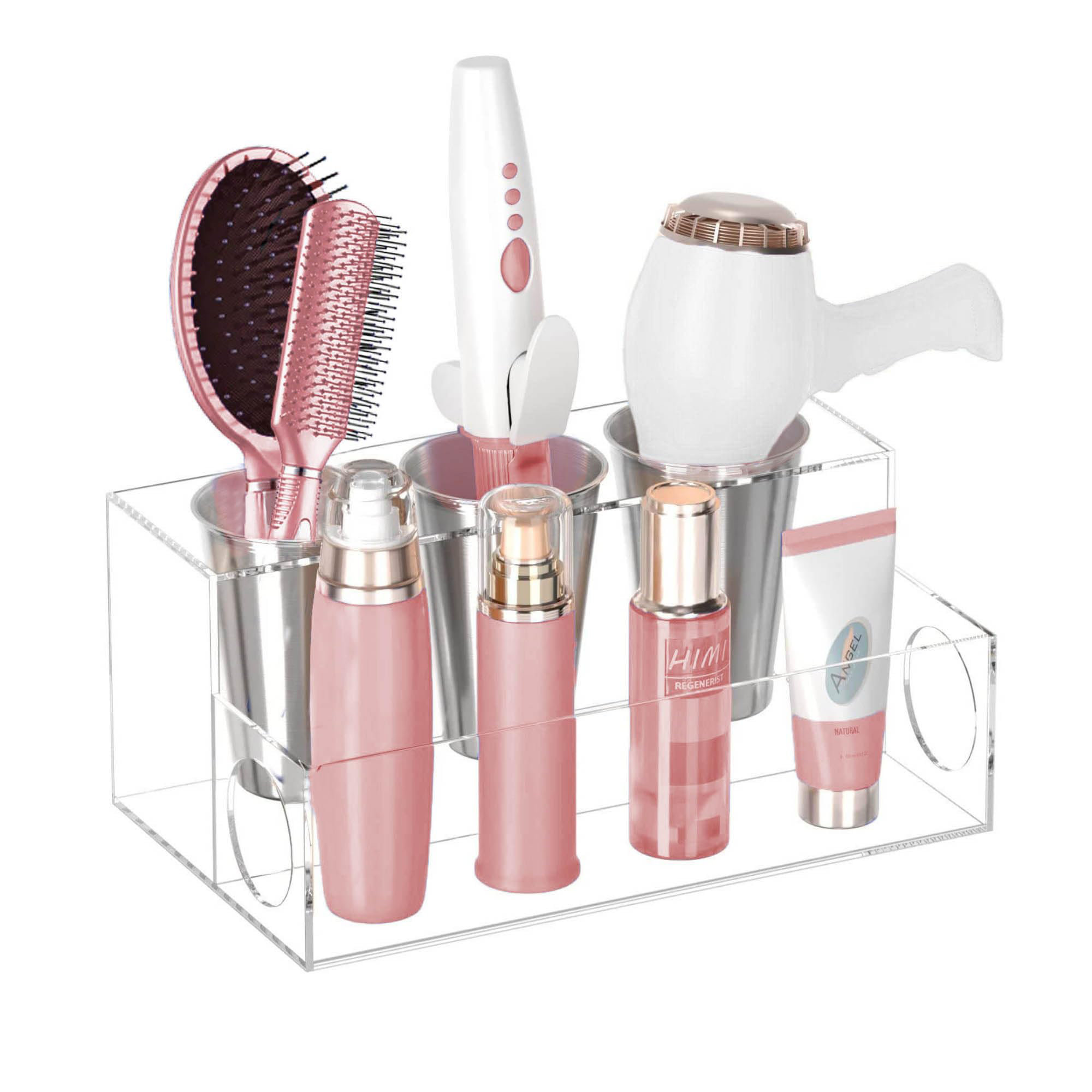 Rebrilliant Acrylic Hair Tool Organizer Countertop, Hair Dryer And ...