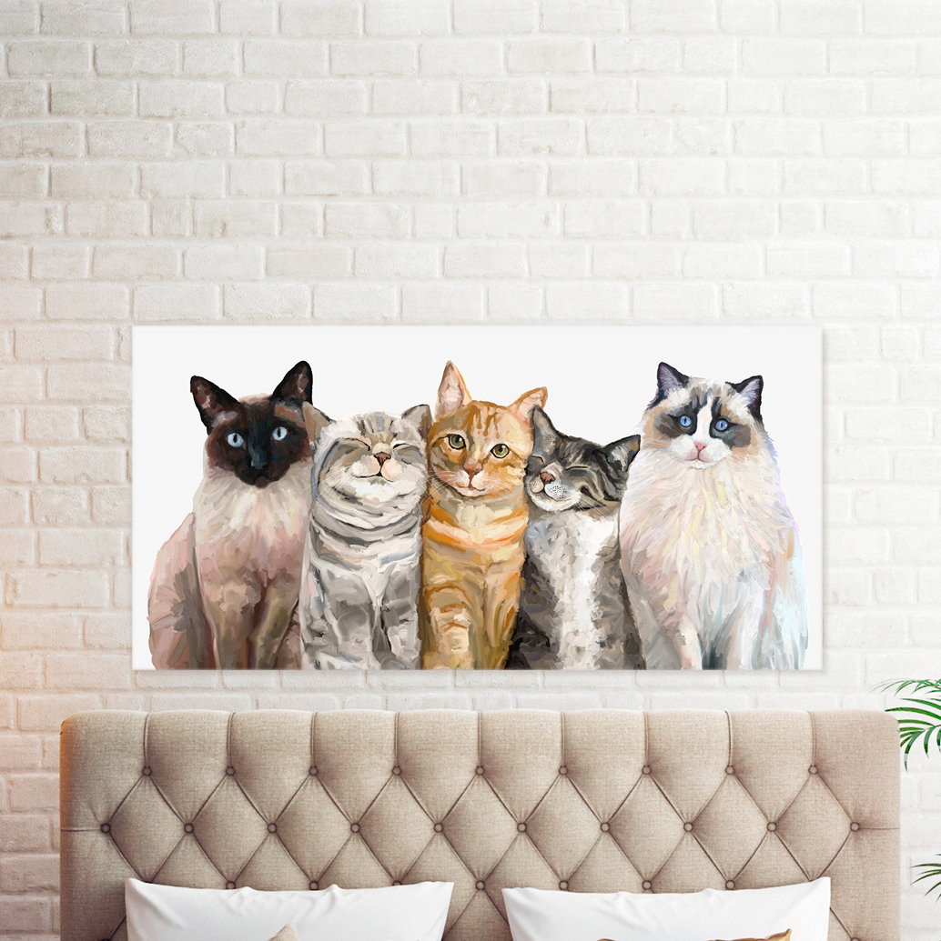 Winston Porter Feline Friends Cat Bunch by Cathy Walters - Wrapped ...