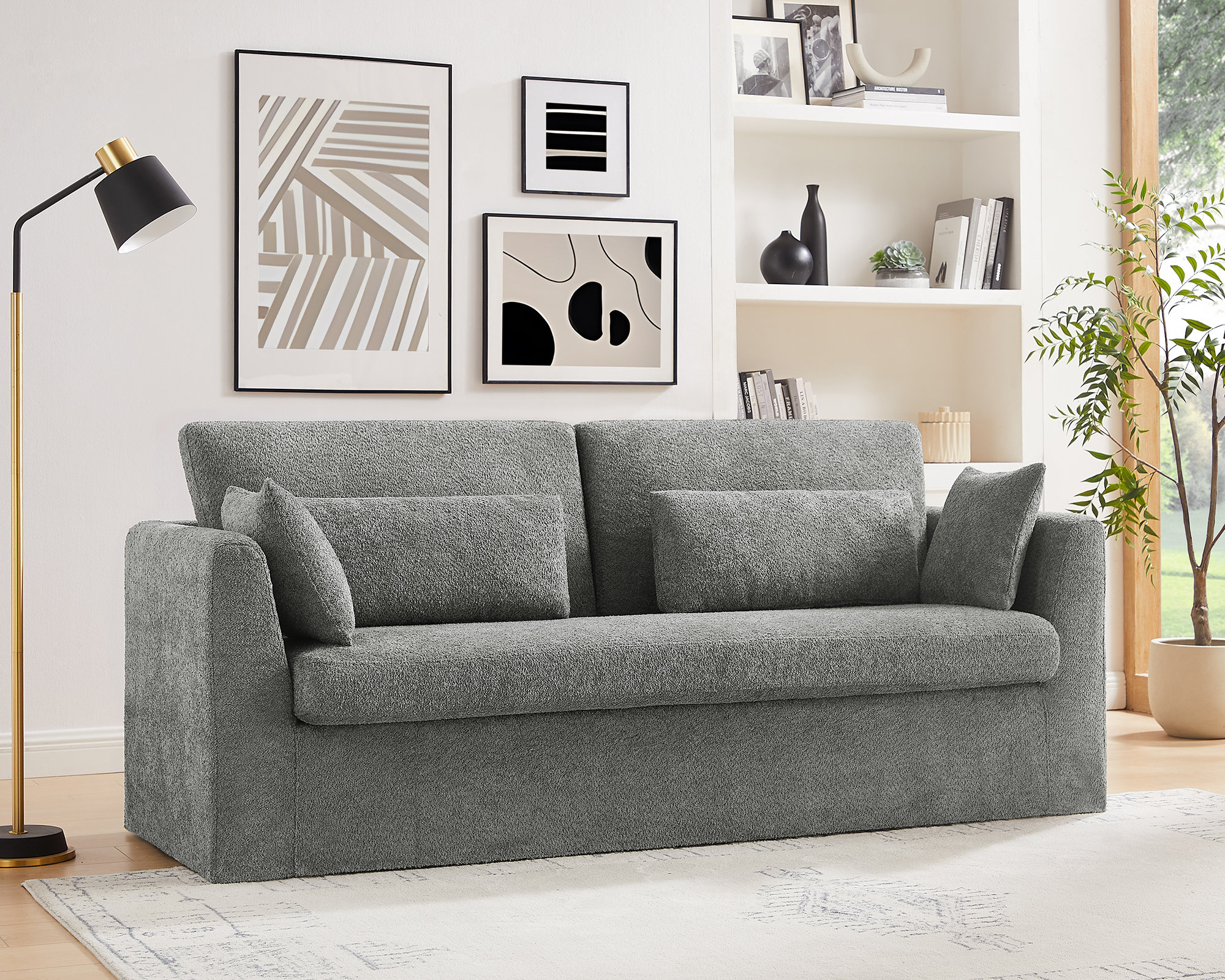 Wrought Studio™ Aigar Laura 84.6" MINIMORE Modern Style Sofa With ...