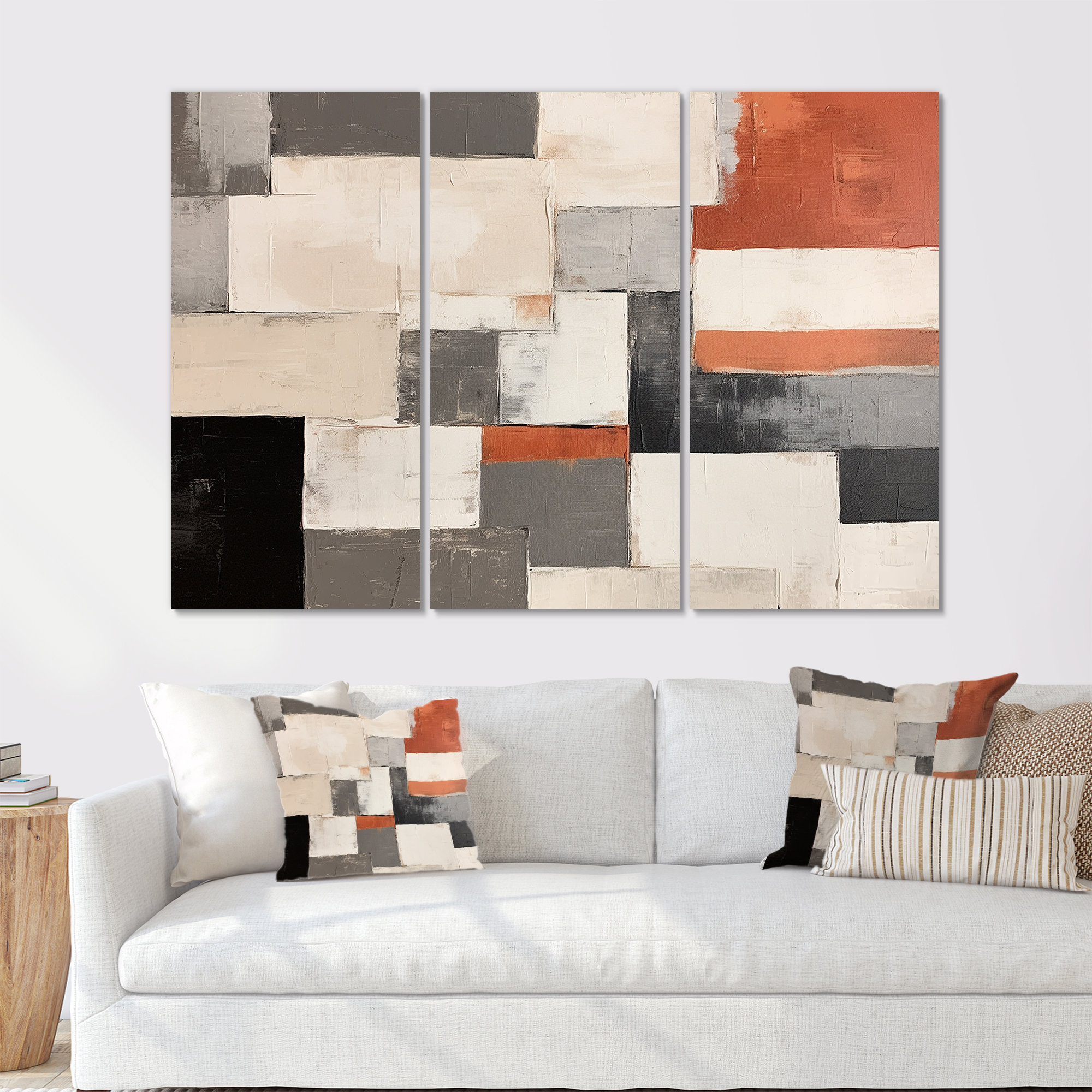 Ivy Bronx Earthy Abstraction Cubist Modernism Beige Brown - Abstract ...