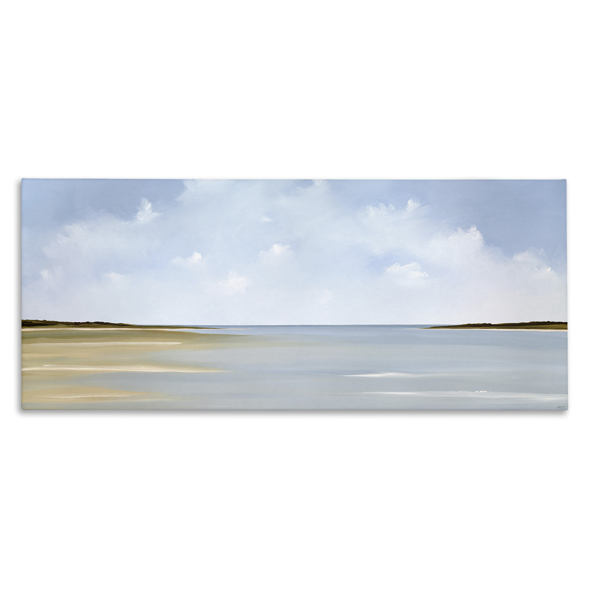 Stupell Industries Az-981-Framed Beach Clouds Landscape On Canvas by ...