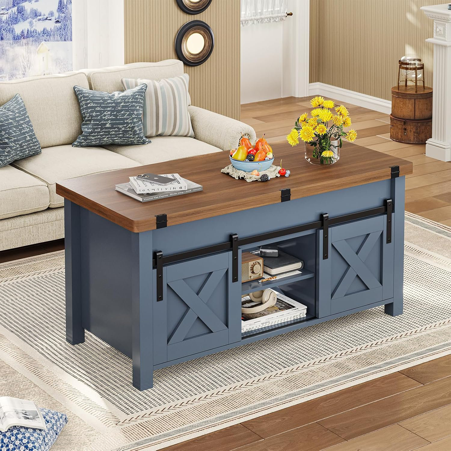 One Allium Way Lift Top Coffee Table, 4 in 1 Multi-Function Convertible ...