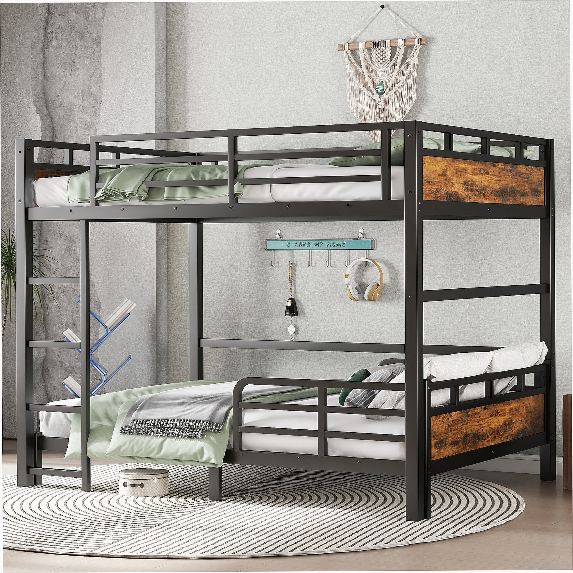 Latitude Run® Zaya Over Zaya Metal Bunk Bed, Convertible To Loft And ...