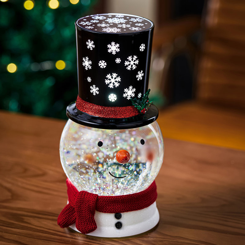 The Holiday Aisle® LED Snowman Tabletop Projection Waterglobe | Wayfair