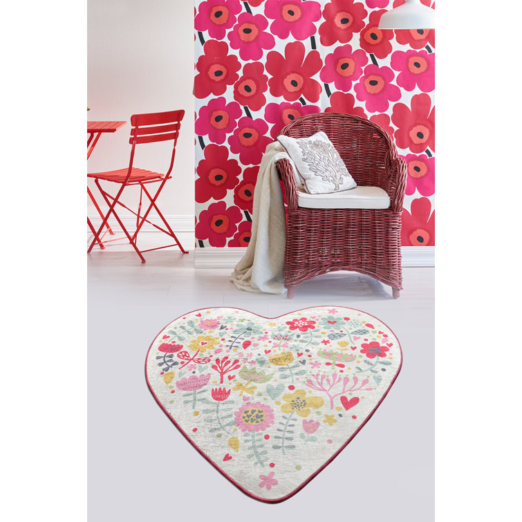 Ebern Designs Tazewell Romantico White/Pink Rug | Wayfair.co.uk