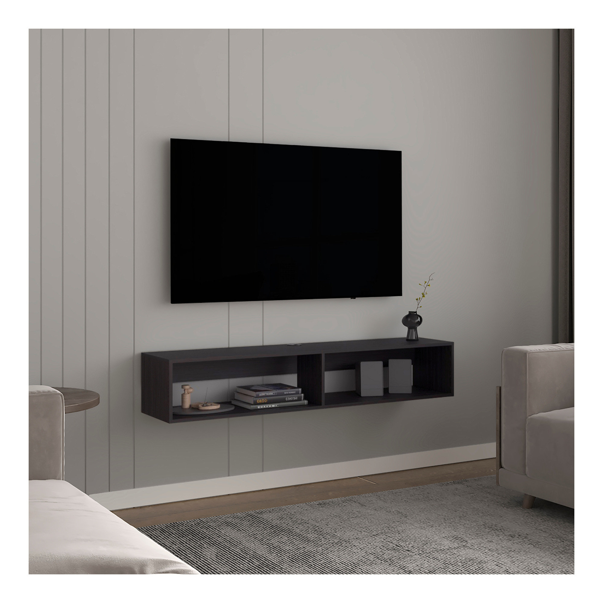 Wrought Studio TV Stand With 2 Shelves - Wayfair Canada