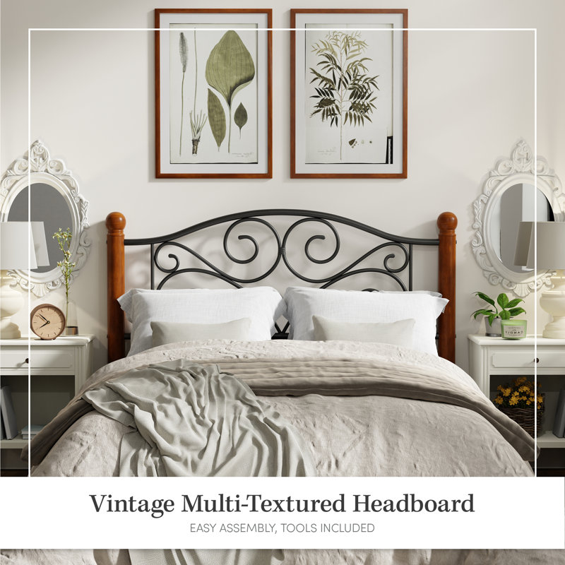 Lark Manor Analisha Metal and Solid Wood Post Headboard & Reviews | Wayfair