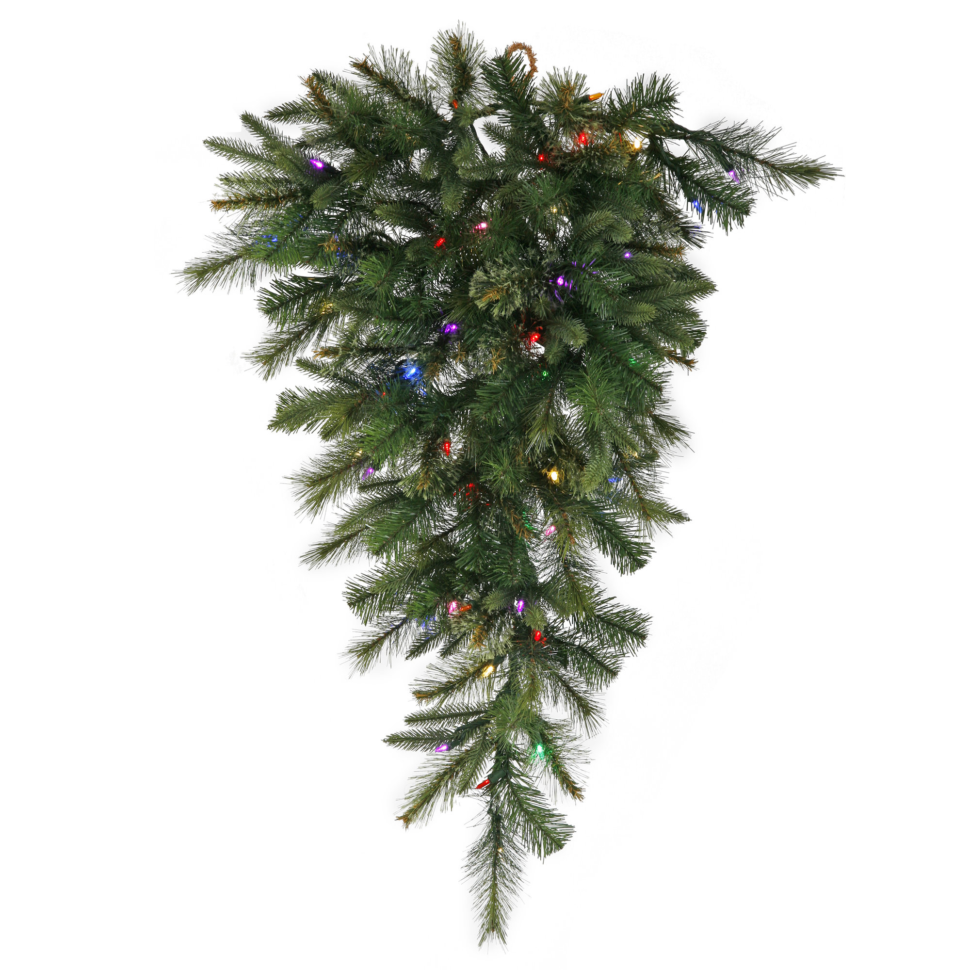 The Holiday Aisle® Battery Operated Mixed Pine Cashmere Teardrop Swag ...
