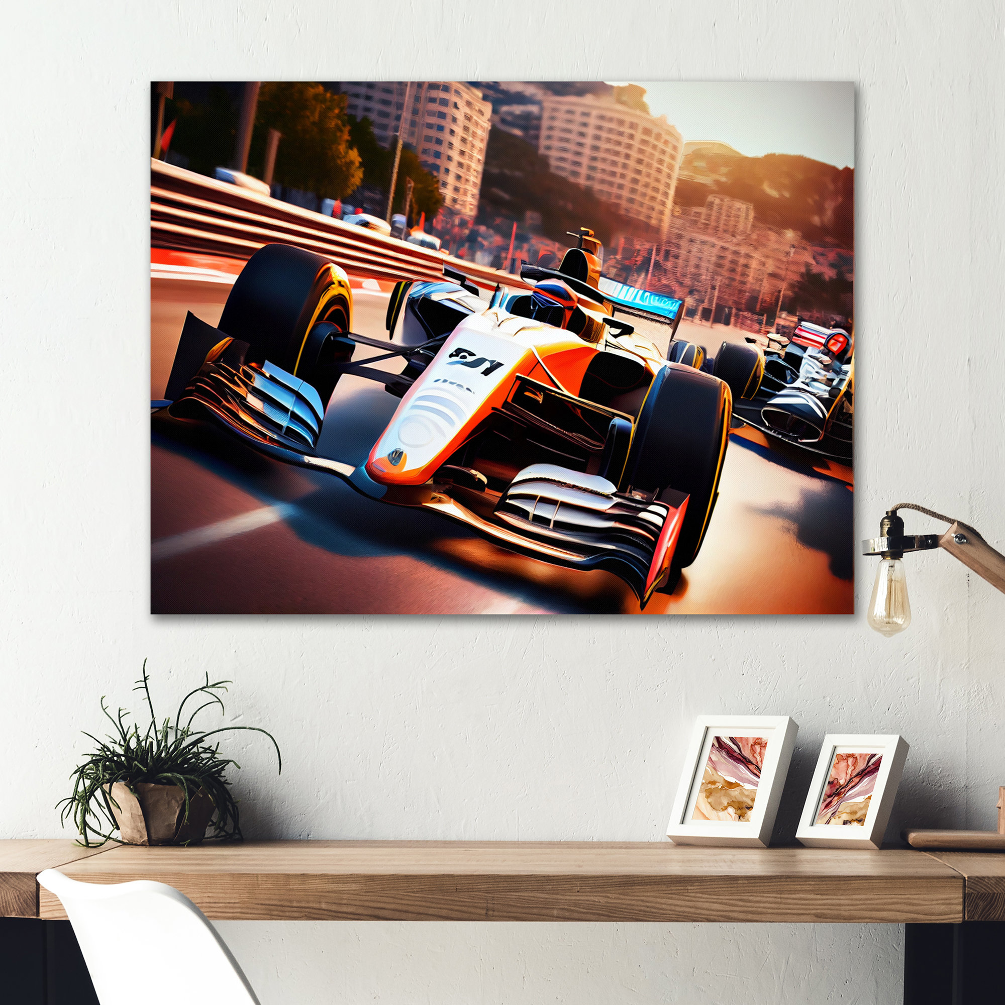 17 Stories Racing car in Monaco GP XI - Modern Metal Wall Décor | Wayfair