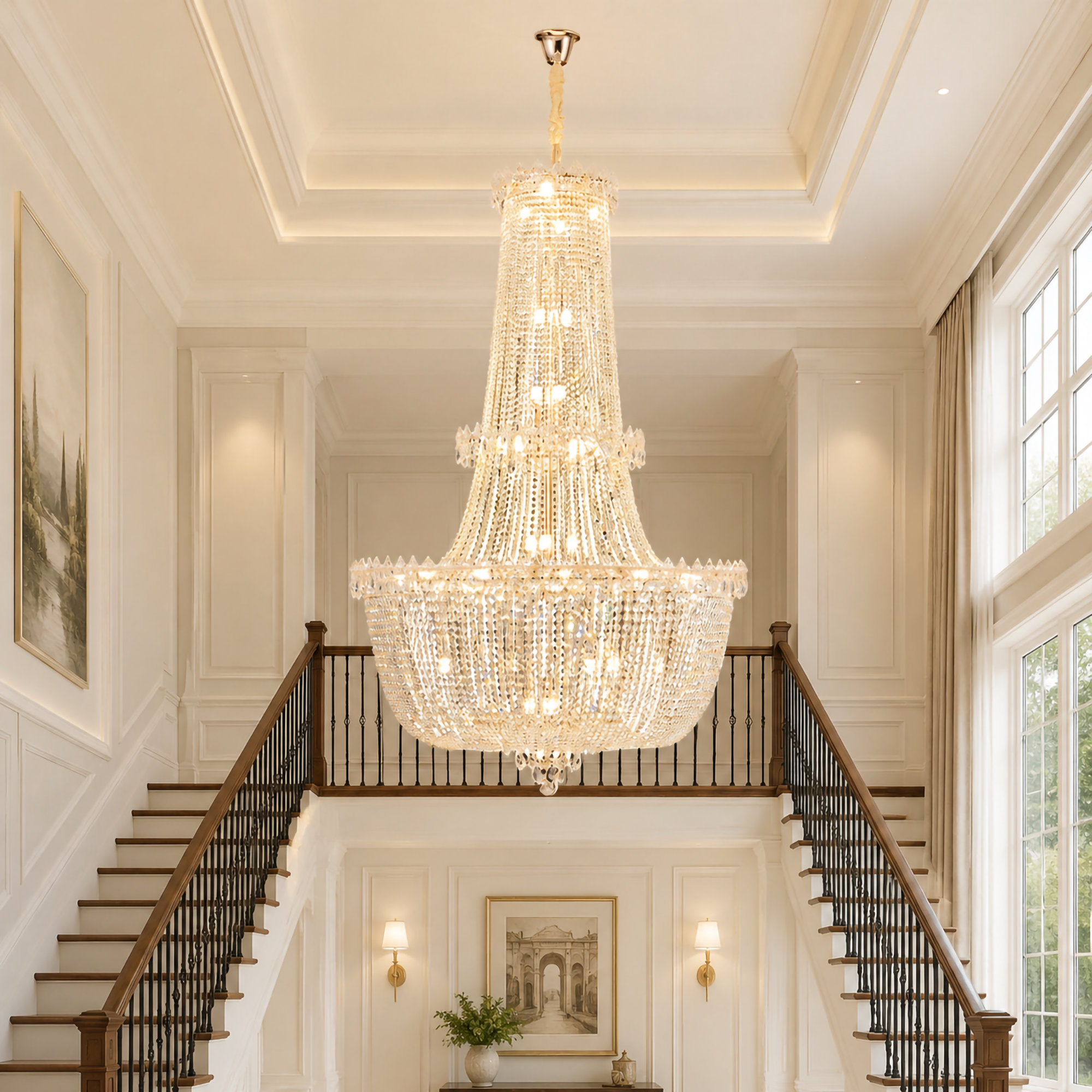 Everly Quinn Classic Empire Style Crystal Chandelier with Refined ...