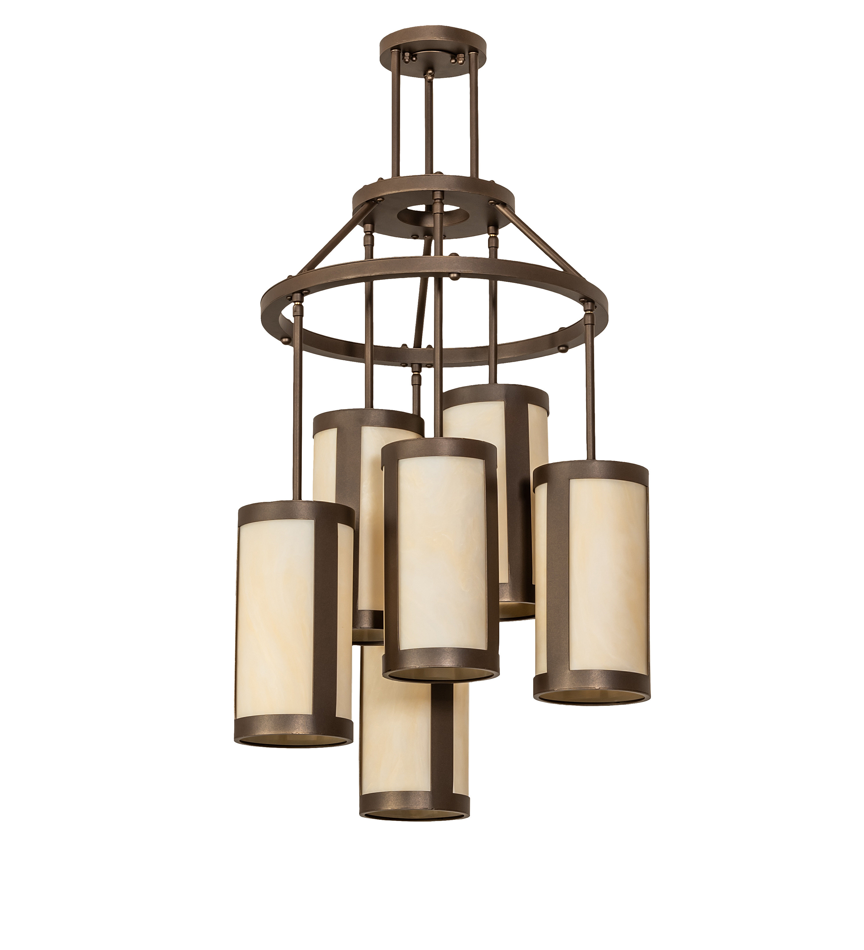 Meyda Lighting Cartier Chandelier 6 - Light Shaded Cylinder Chandelier ...