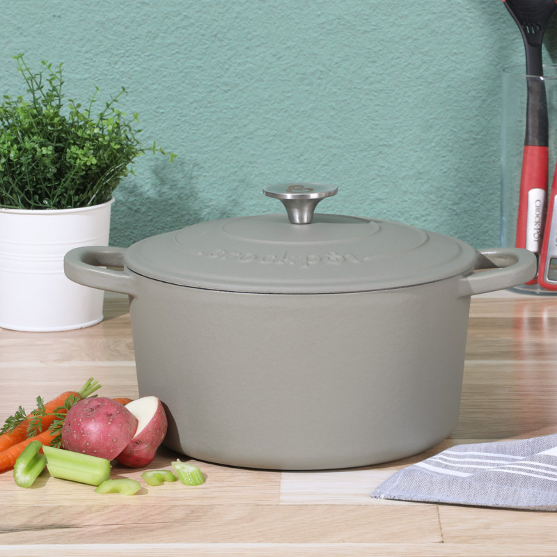Crock-Pot Artisan Non-Stick Cast Iron Round Dutch Oven & Reviews | Wayfair