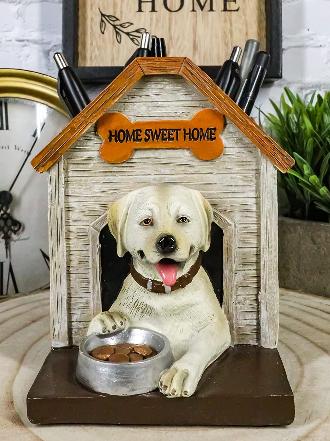 Red Barrel Studio Labrador Golden Retriever Dog Sitting In Doghouse ...