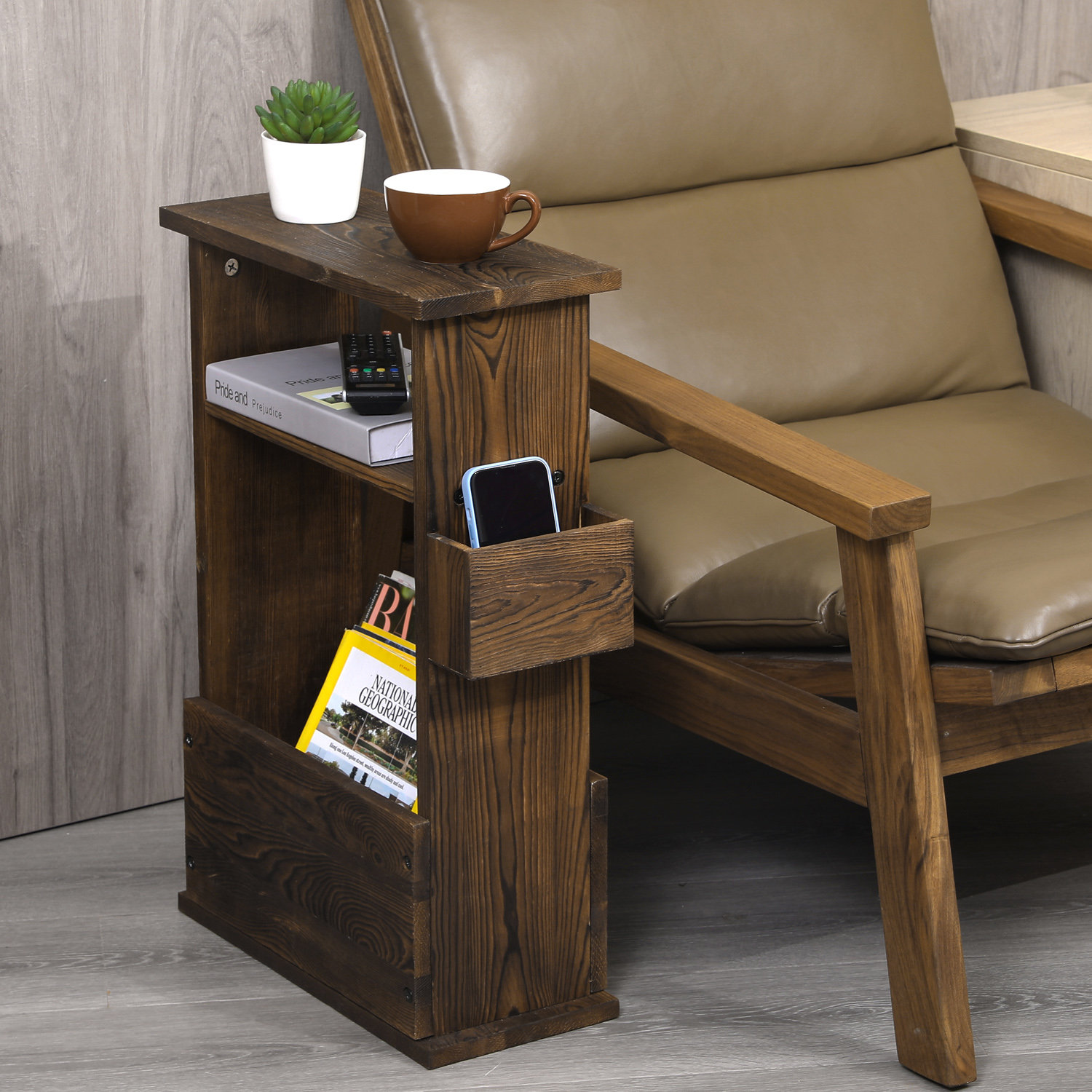 Millwood Pines Delya Solid Wood Rustic Narrow Magazine Rack | Wayfair