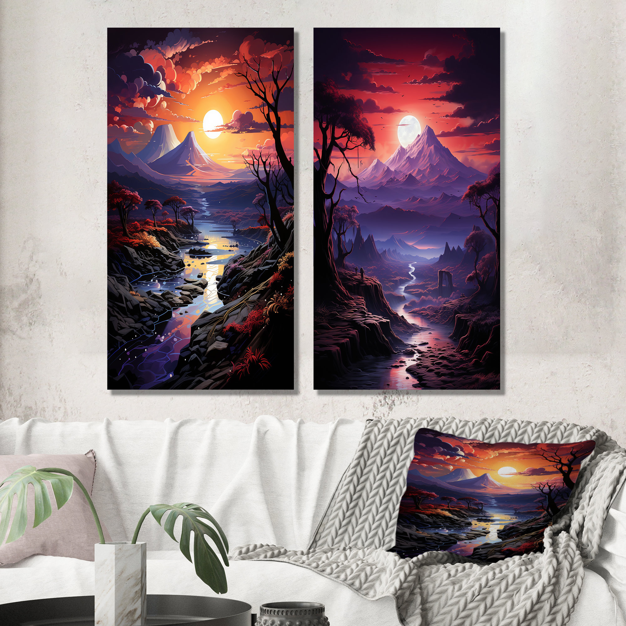 Millwood Pines Volcano Volcanic Twilight - Volcano Wall Art Living Room ...