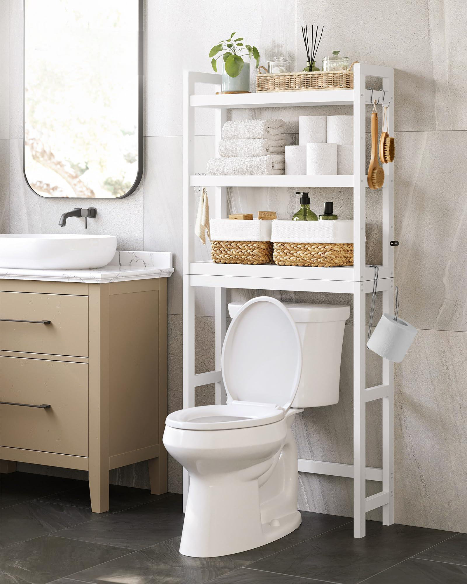 Latitude Run® Three-Tier Bathroom Storage Rack Above Toilet With ...