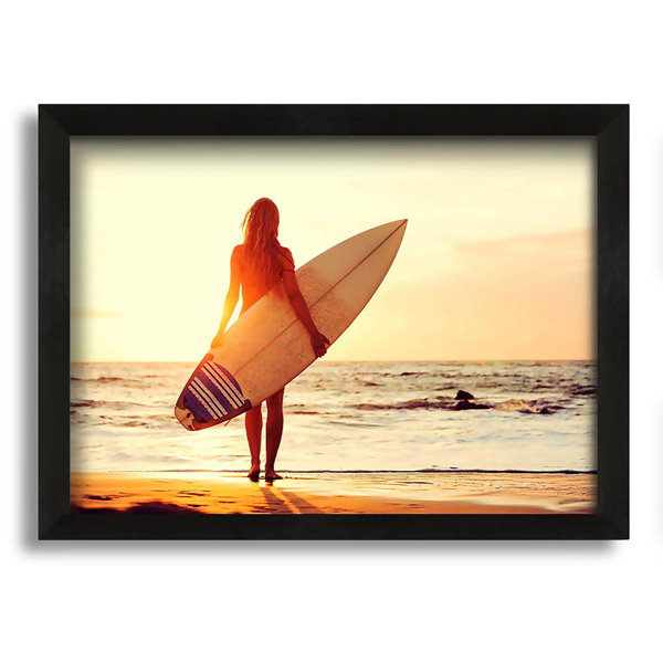 House of Hampton Surfers Sunrise - Picture Frame Photograph on Canvas ...