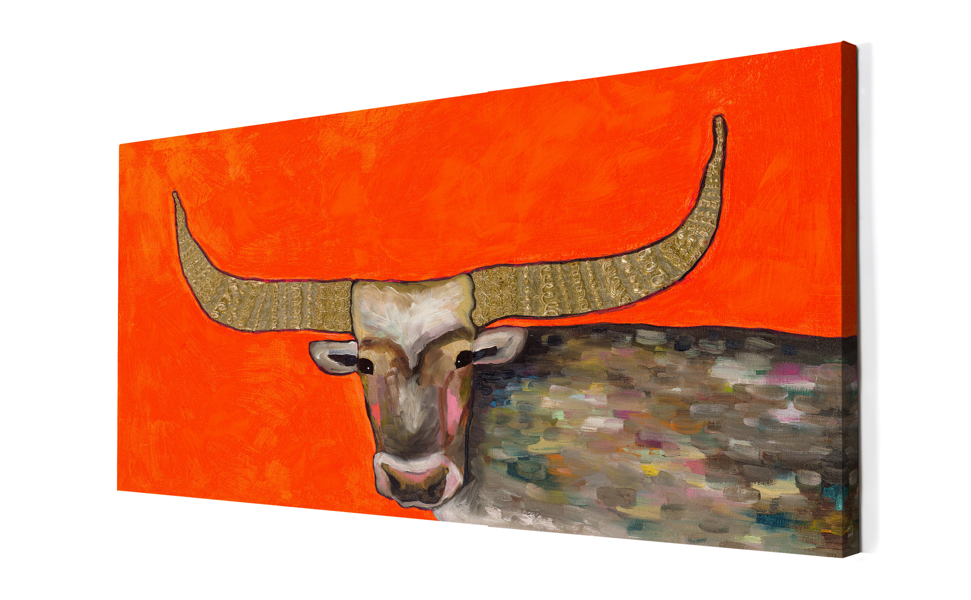 Gracie Oaks Golden Bull by Eli Halpin - Wrapped Canvas Print & Reviews ...