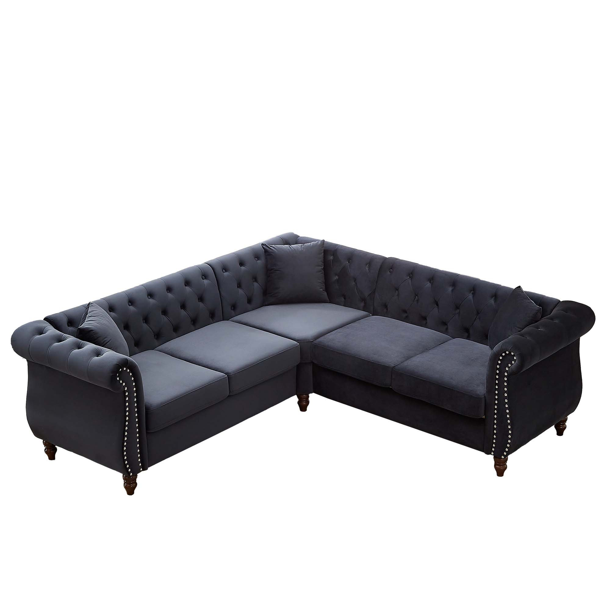 House of Hampton Khatuna Oversized Corner Sofa, L-Shaped Sectional ...