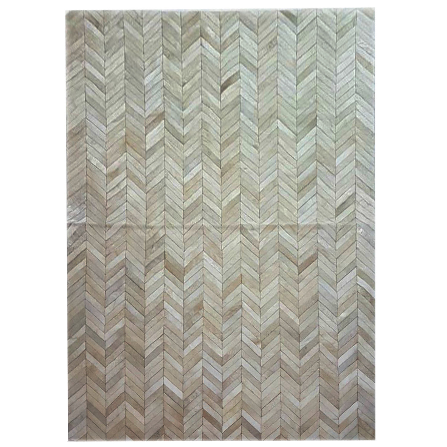 Cowhide Mall Atlas Chevron Handmade Cowhide Ivory/Green/Gray Area Rug ...