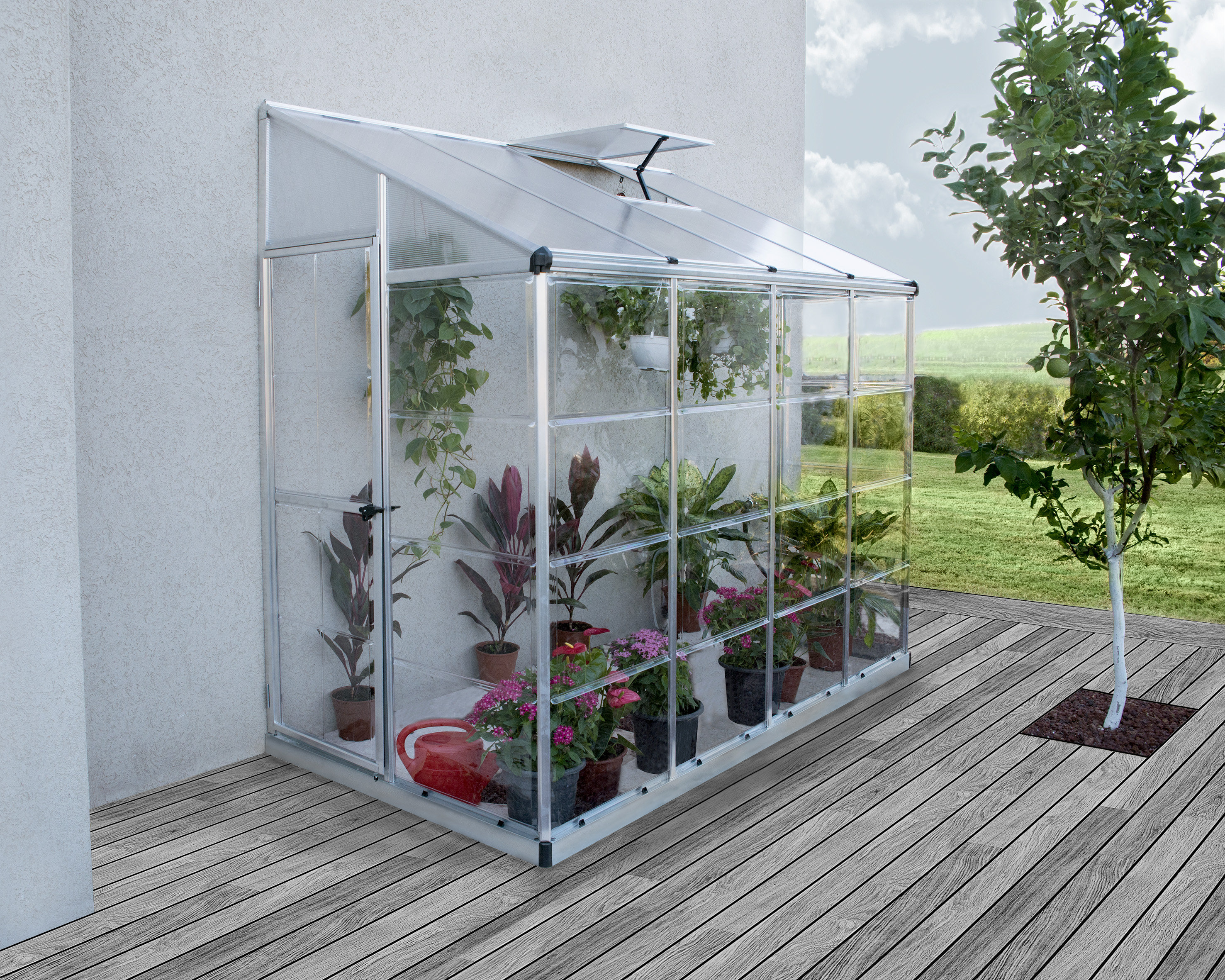 Canopia Palram - Canopia Hybrid 4 Ft. W x 8 Ft. D Lean-To Greenhouse ...
