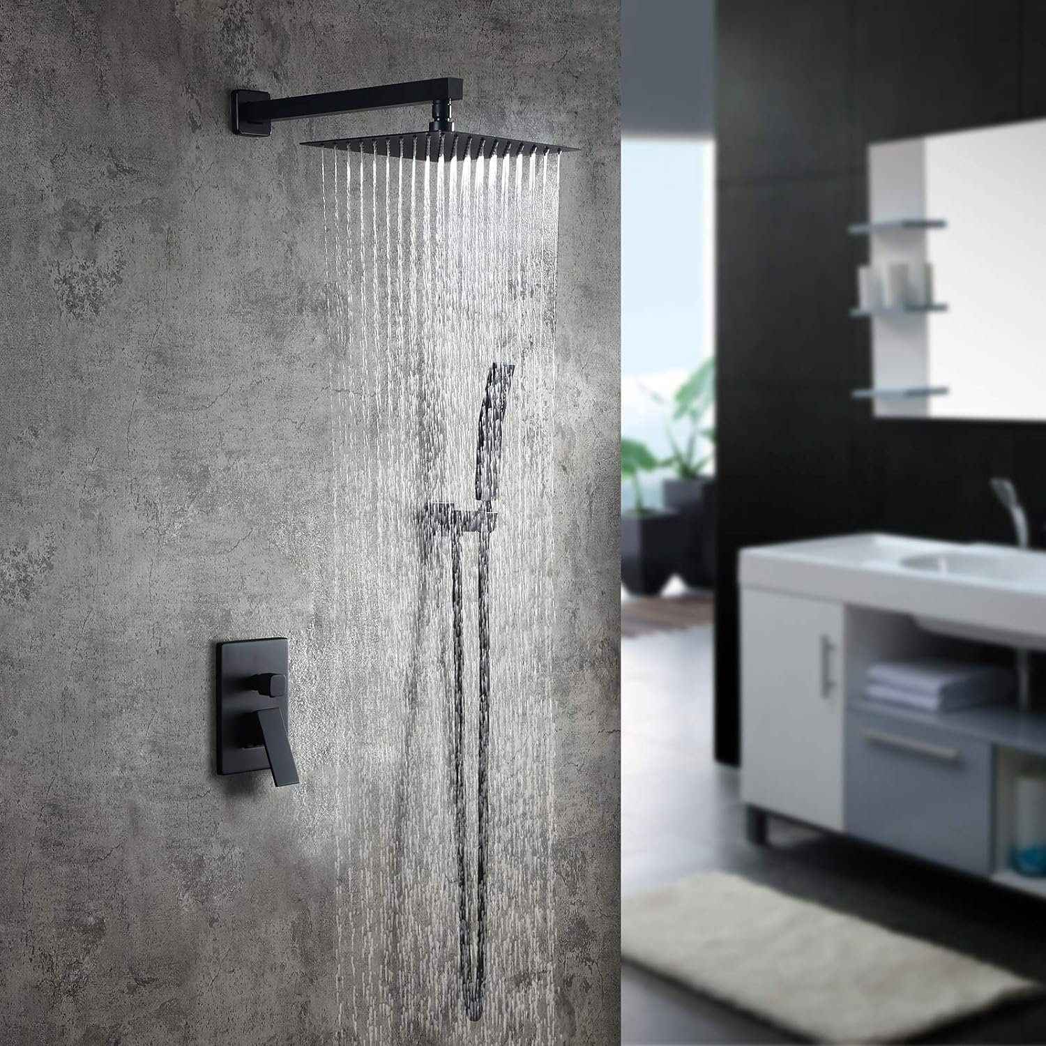 RENIST High Pressure 12-inch Complete Shower System with Rough-in Valve ...