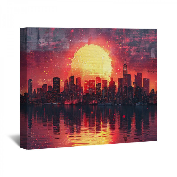 Latitude Run® " Sunset Skyline " on Canvas | Wayfair