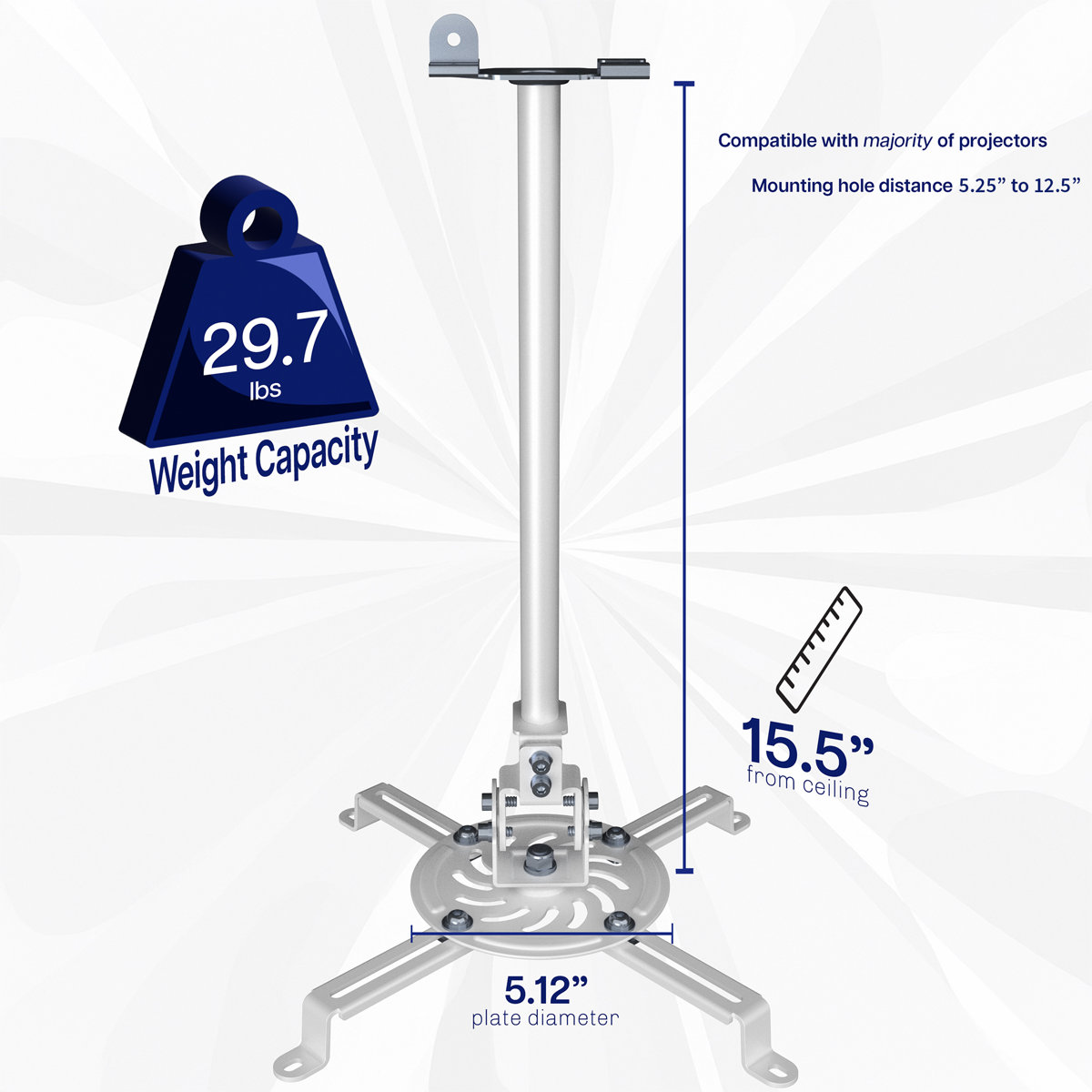 VIVO Metal Drop Ceiling Projector Mount with Scissor Clamp (MOUNT ...